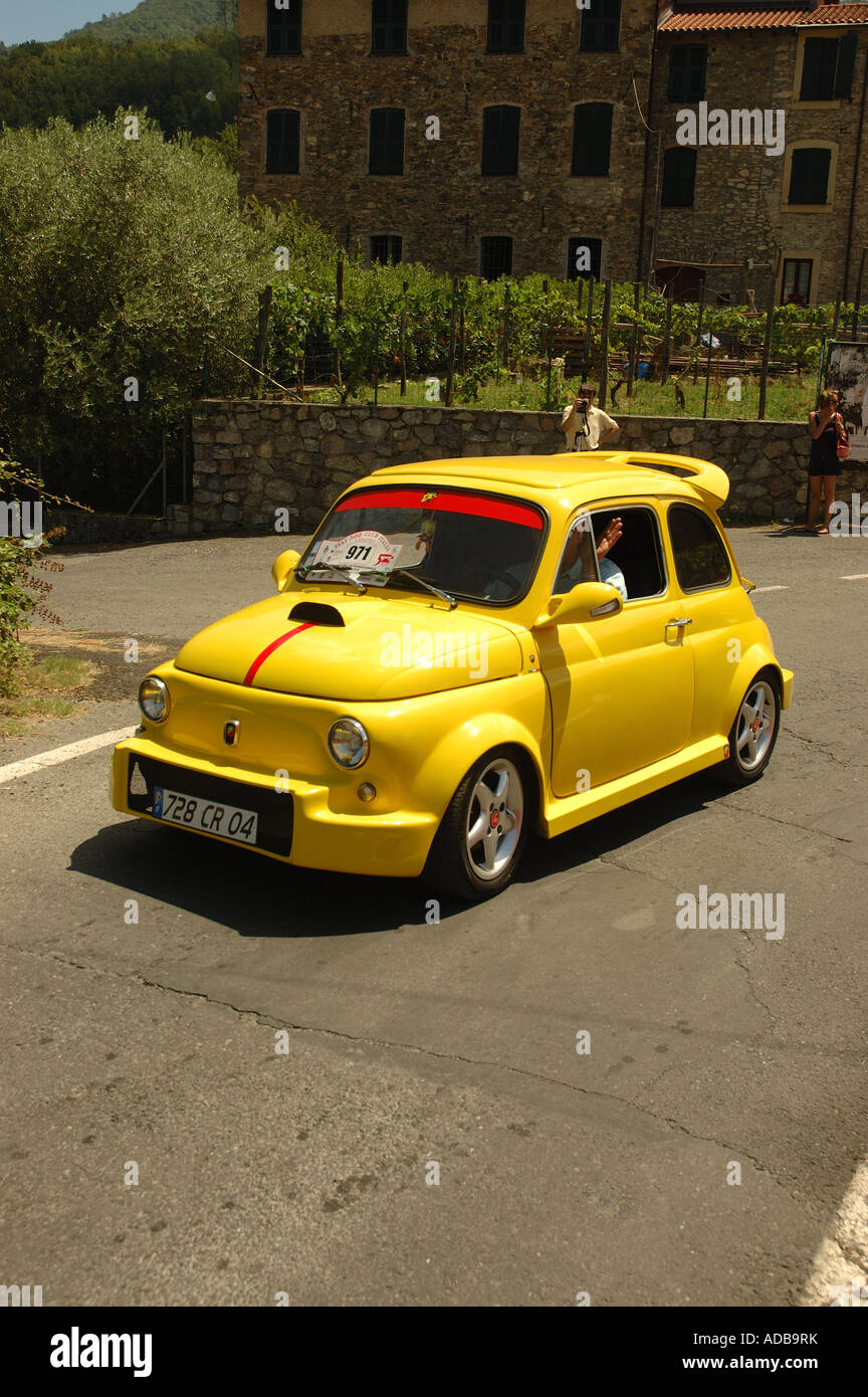 Fiat 500 Rally in Garlenda, Liguria, in Italy Stock Photo - Alamy