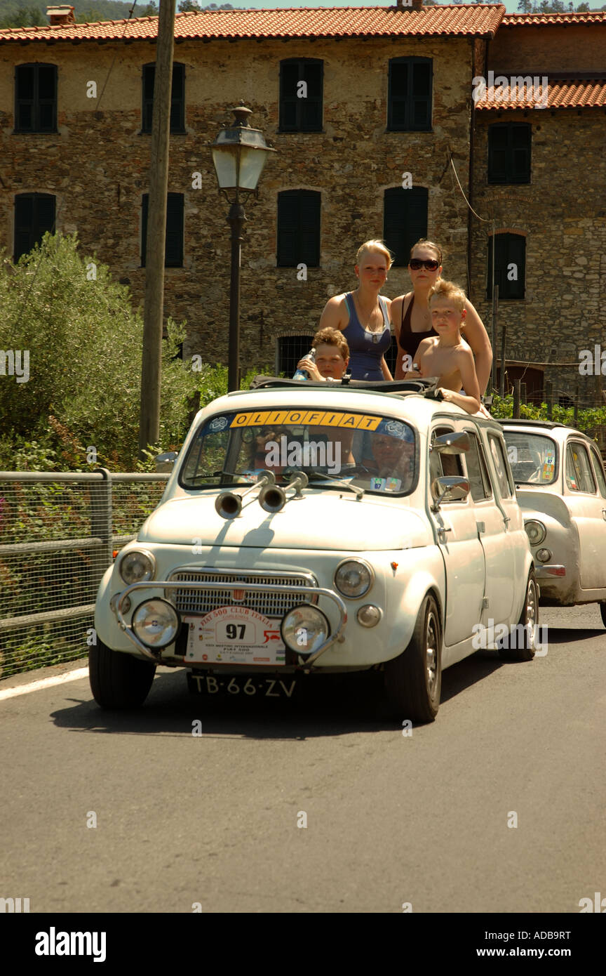 Fiat 500 Rally in Garlenda, Liguria, in Italy Stock Photo - Alamy