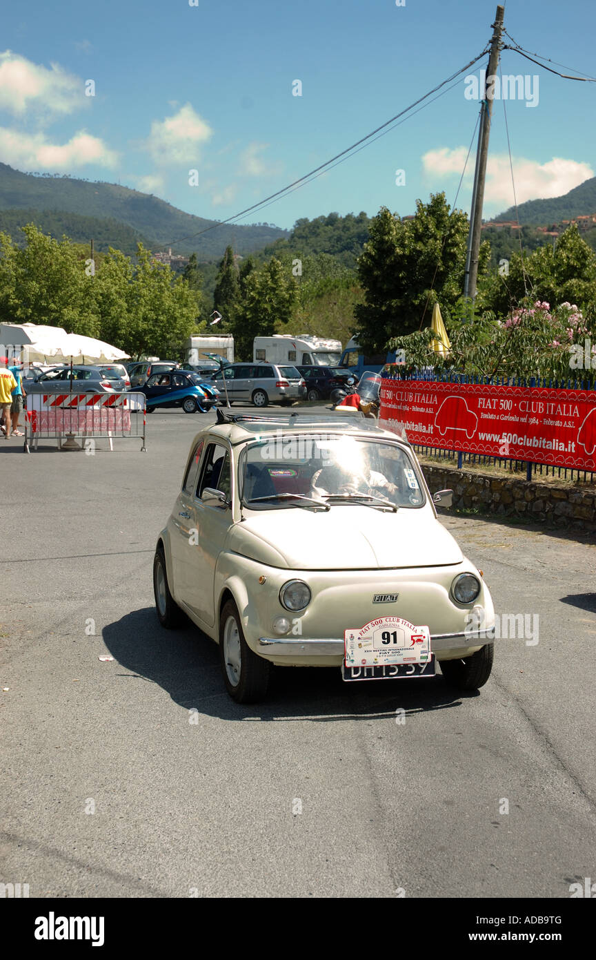Fiat 500 Rally in Garlenda, Liguria, in Italy Stock Photo - Alamy