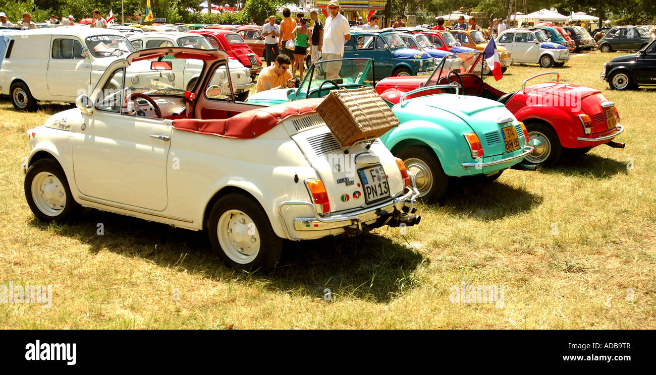Fiat 500 Rally in Garlenda, Liguria, in Italy Stock Photo - Alamy