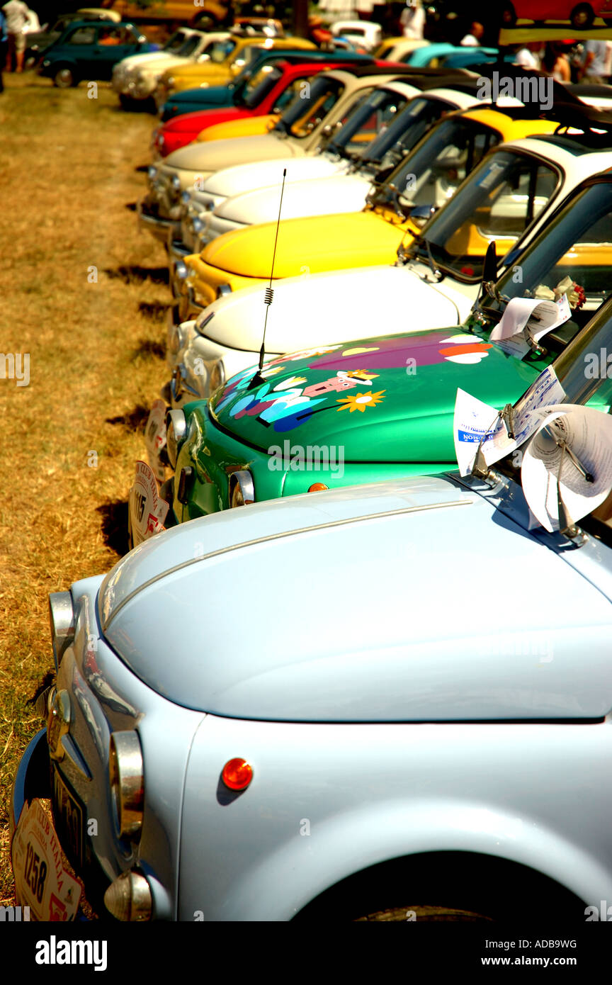 Fiat 500 Rally in Garlenda, Liguria, in Italy Stock Photo - Alamy
