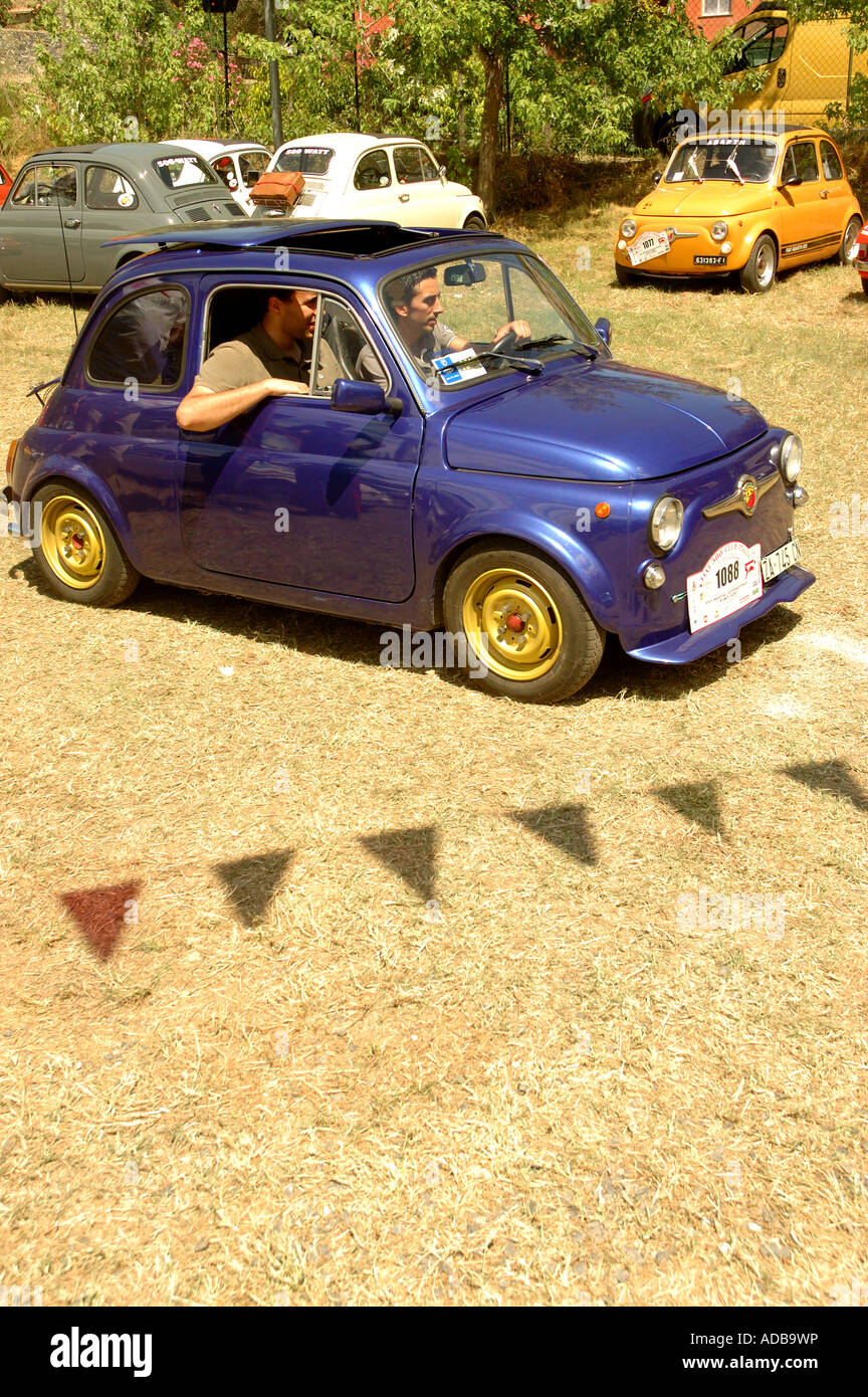 Fiat 500 Rally in Garlenda, Liguria, in Italy Stock Photo - Alamy