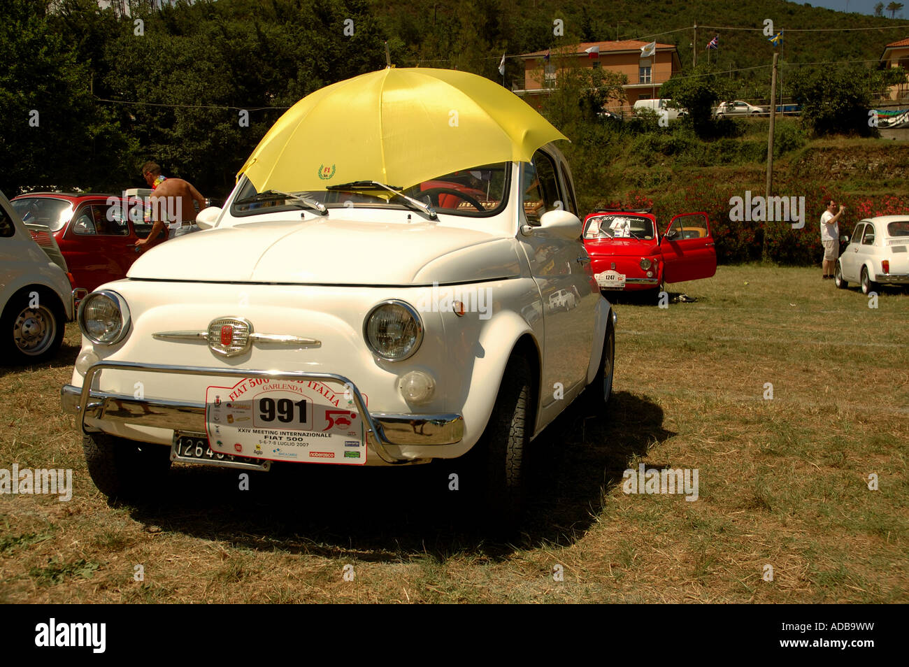 Fiat 500 Rally in Garlenda, Liguria, in Italy Stock Photo - Alamy