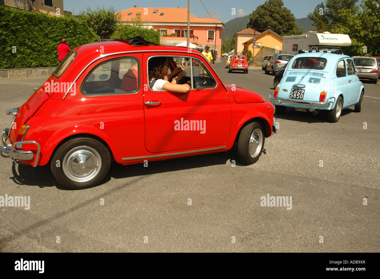 Fiat 500 Rally in Garlenda, Liguria, in Italy Stock Photo - Alamy