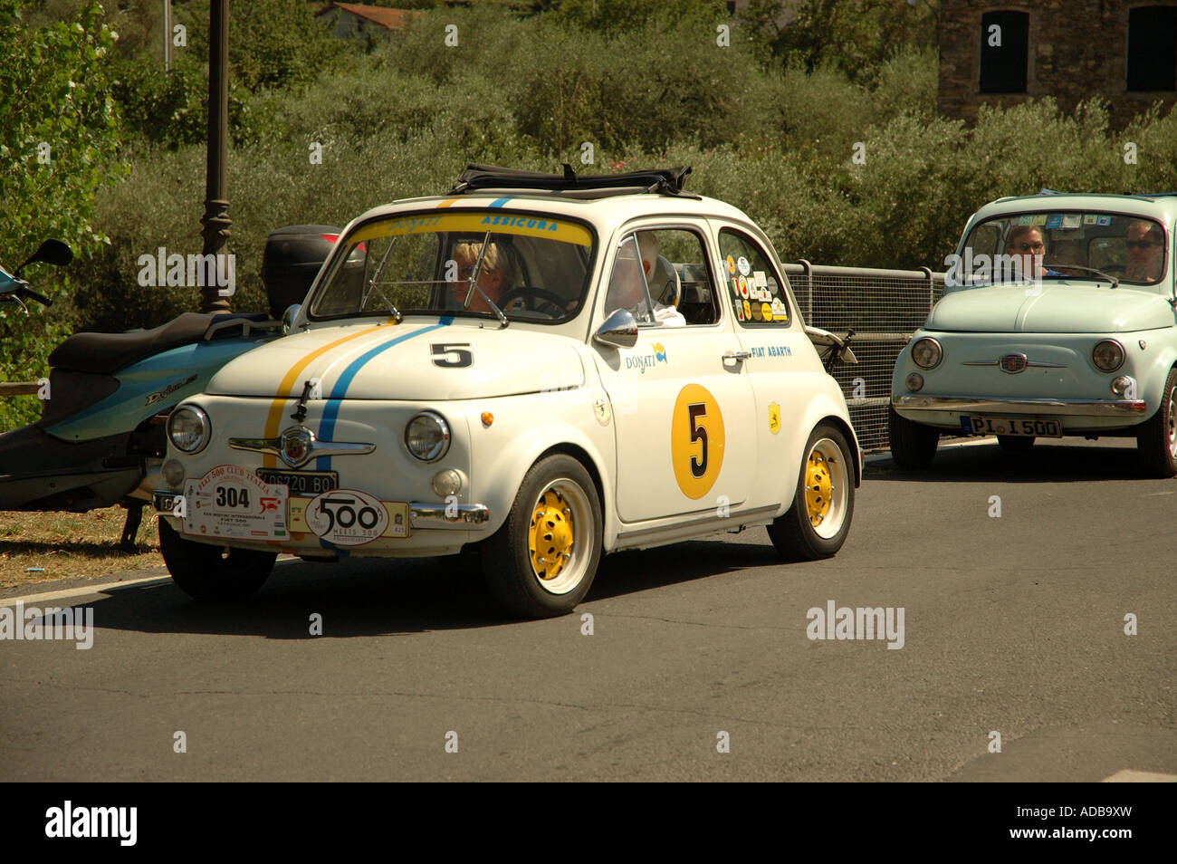 Fiat 500 Rally in Garlenda, Liguria, in Italy Stock Photo - Alamy