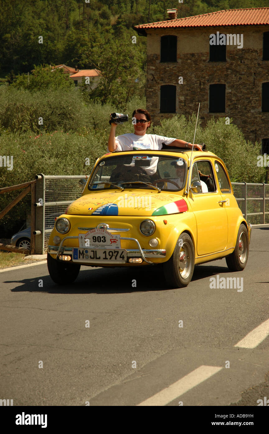 Fiat 500 Rally in Garlenda, Liguria, Italy Stock Photo - Alamy