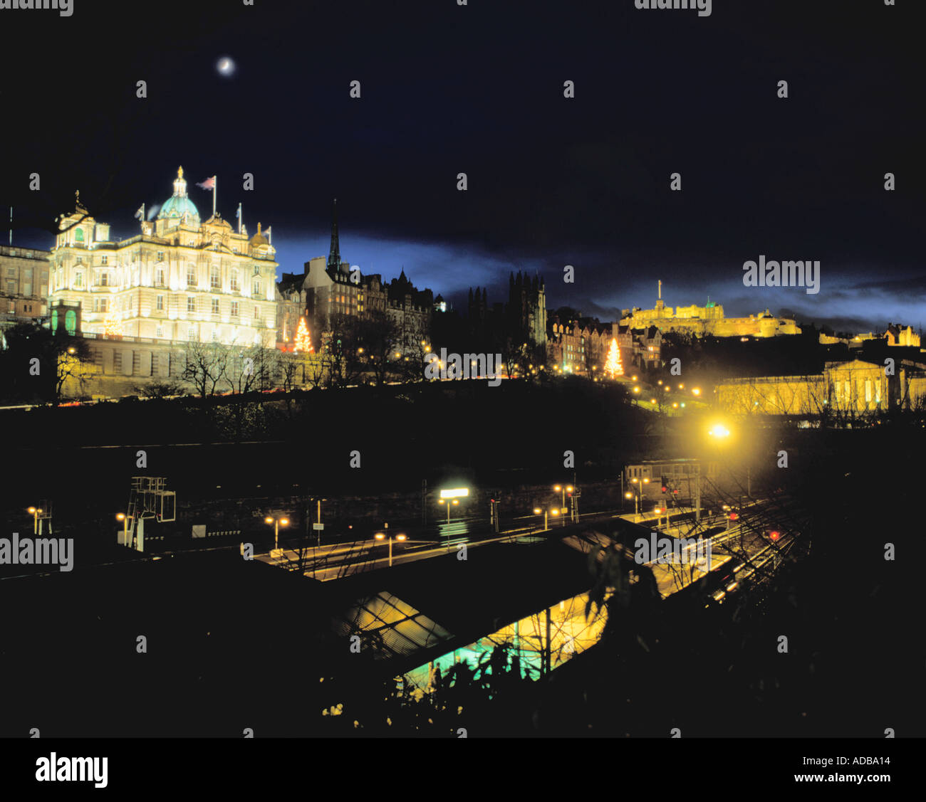 Edinburgh skyline night seen hi-res stock photography and images - Alamy