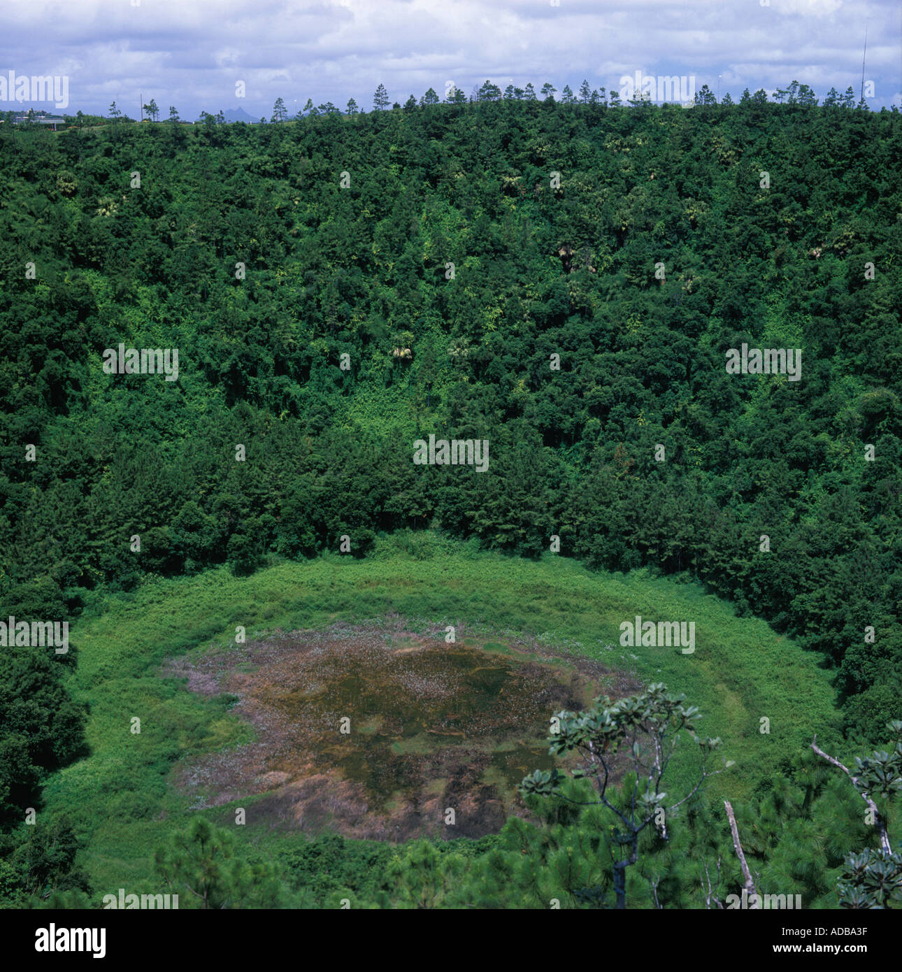 Volcano, volcanic crater, extinct. Trou Aux Cerf, Curepipe Mauritius ...
