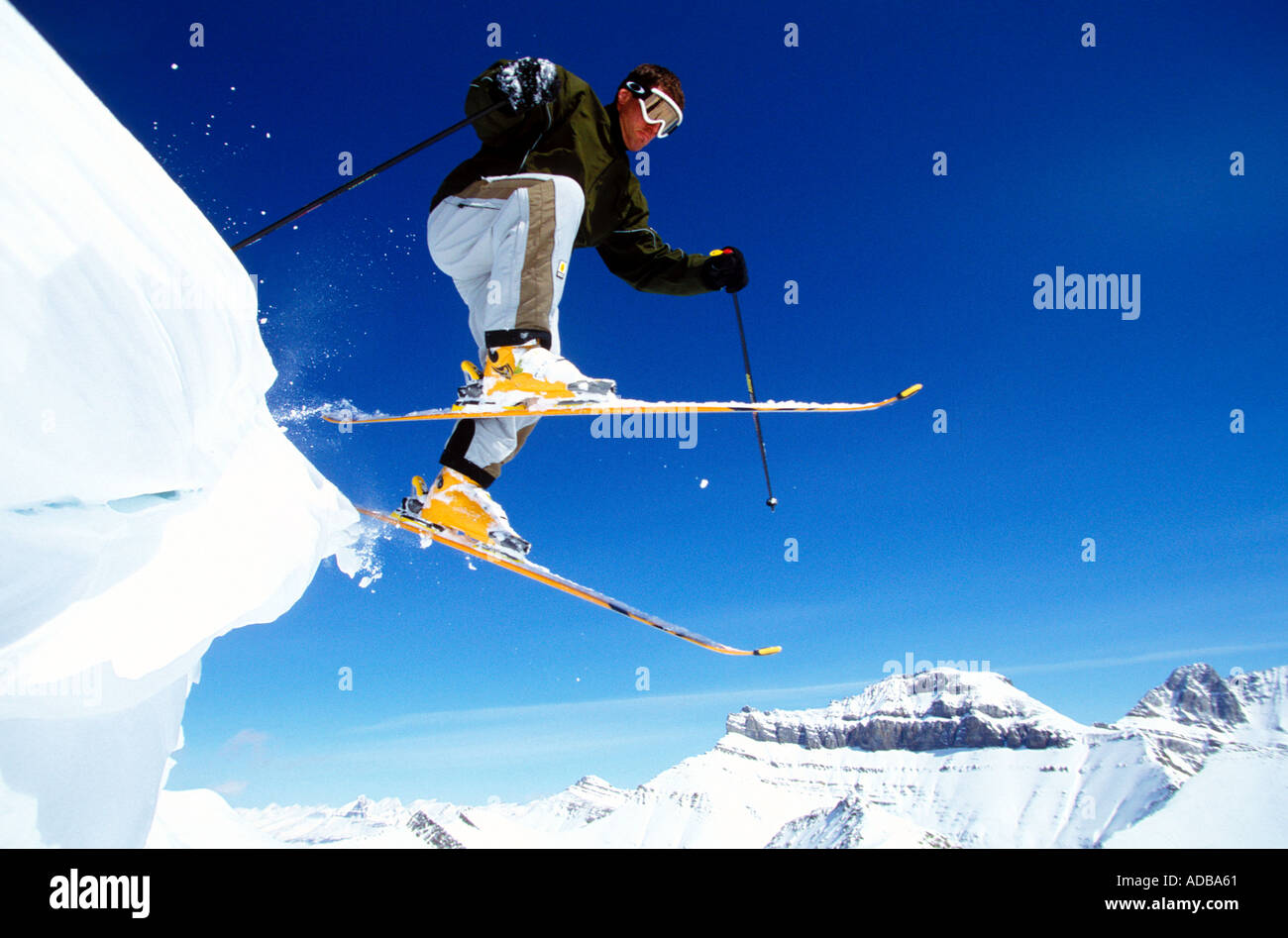 Extreme skier Lake Louise Ski Resort Stock Photo - Alamy