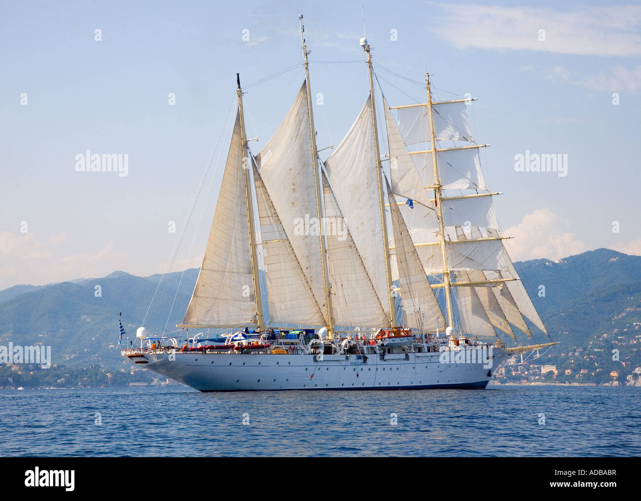 Star Clipper with sails set Stock Photo - Alamy