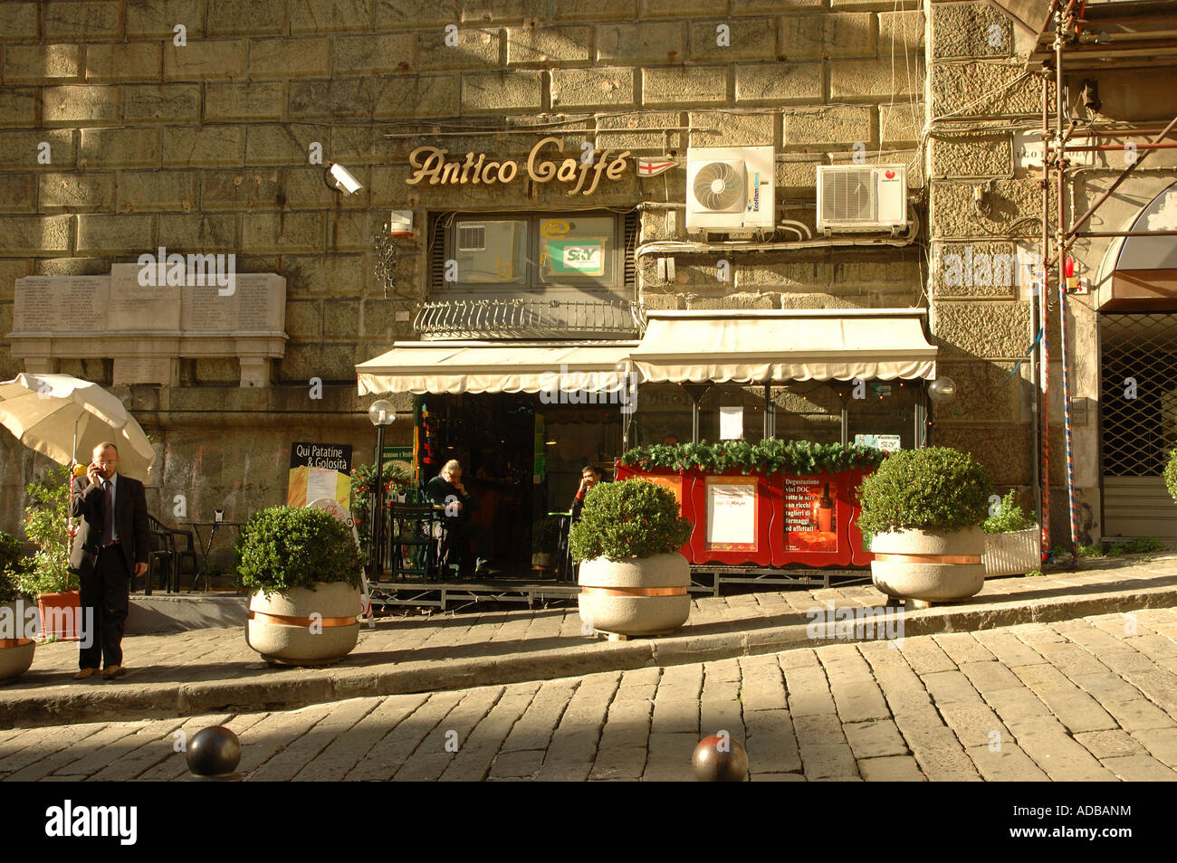 Cafe in Genova City Centre in Italy Stock Photo - Alamy