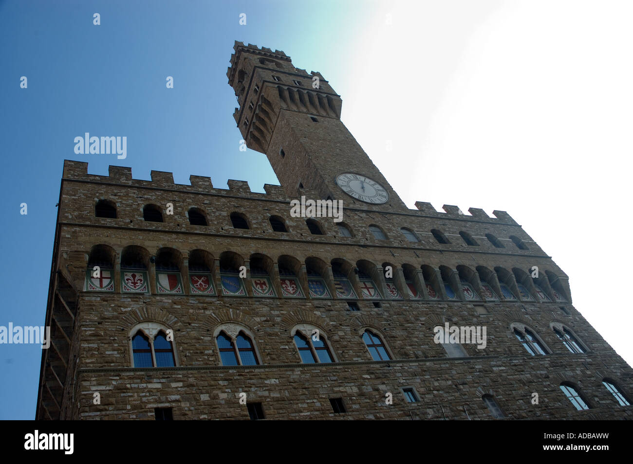 Clock tower in the Piazza vecchia in Florence Stock Photo - Alamy