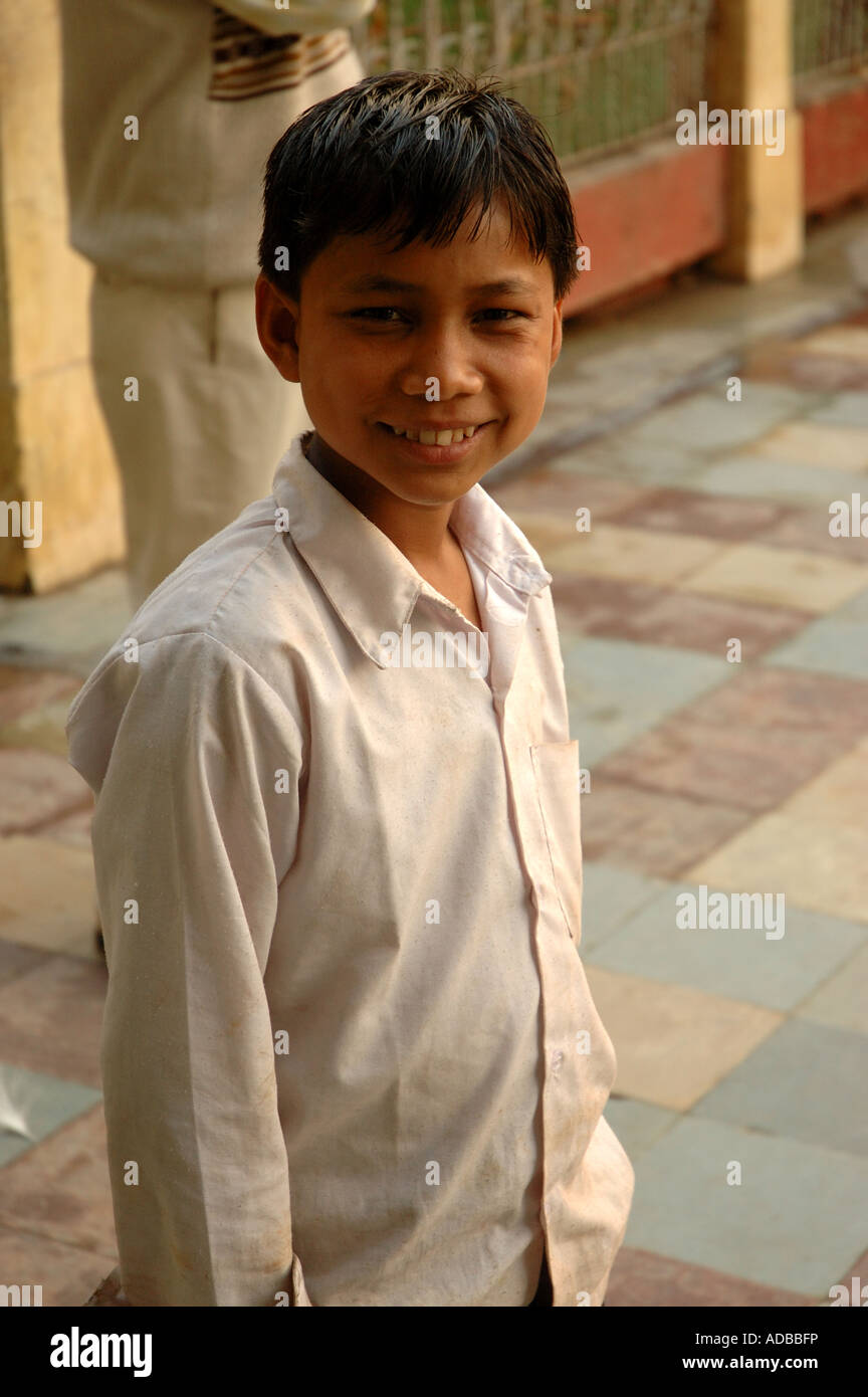 Smiling Indian child in Rani Sati Temple in Jhunjhunu in Rajasthan in ...