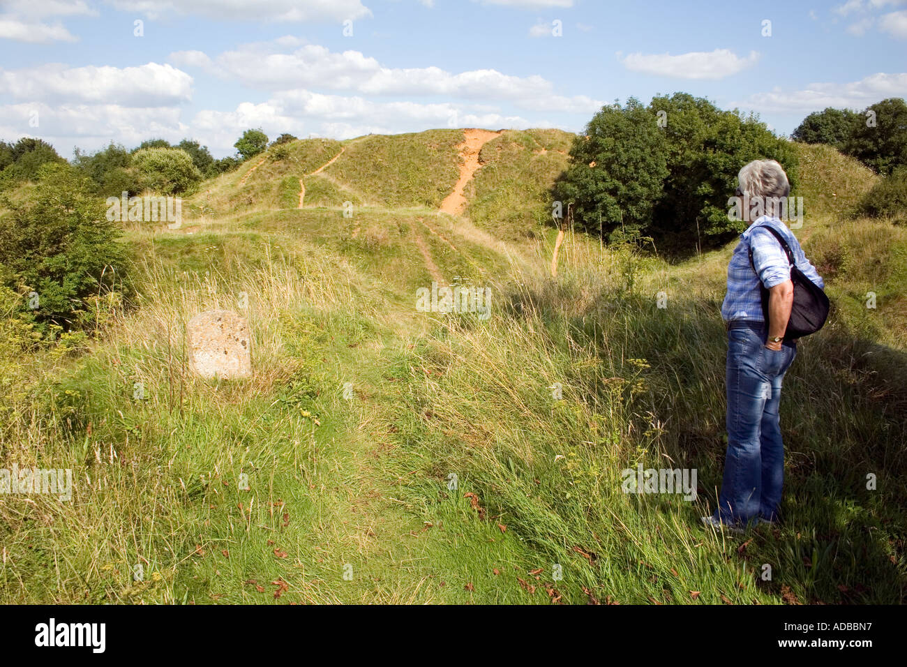 Defensive Earthworks on Ham Hill Somerset Stock Photo - Alamy