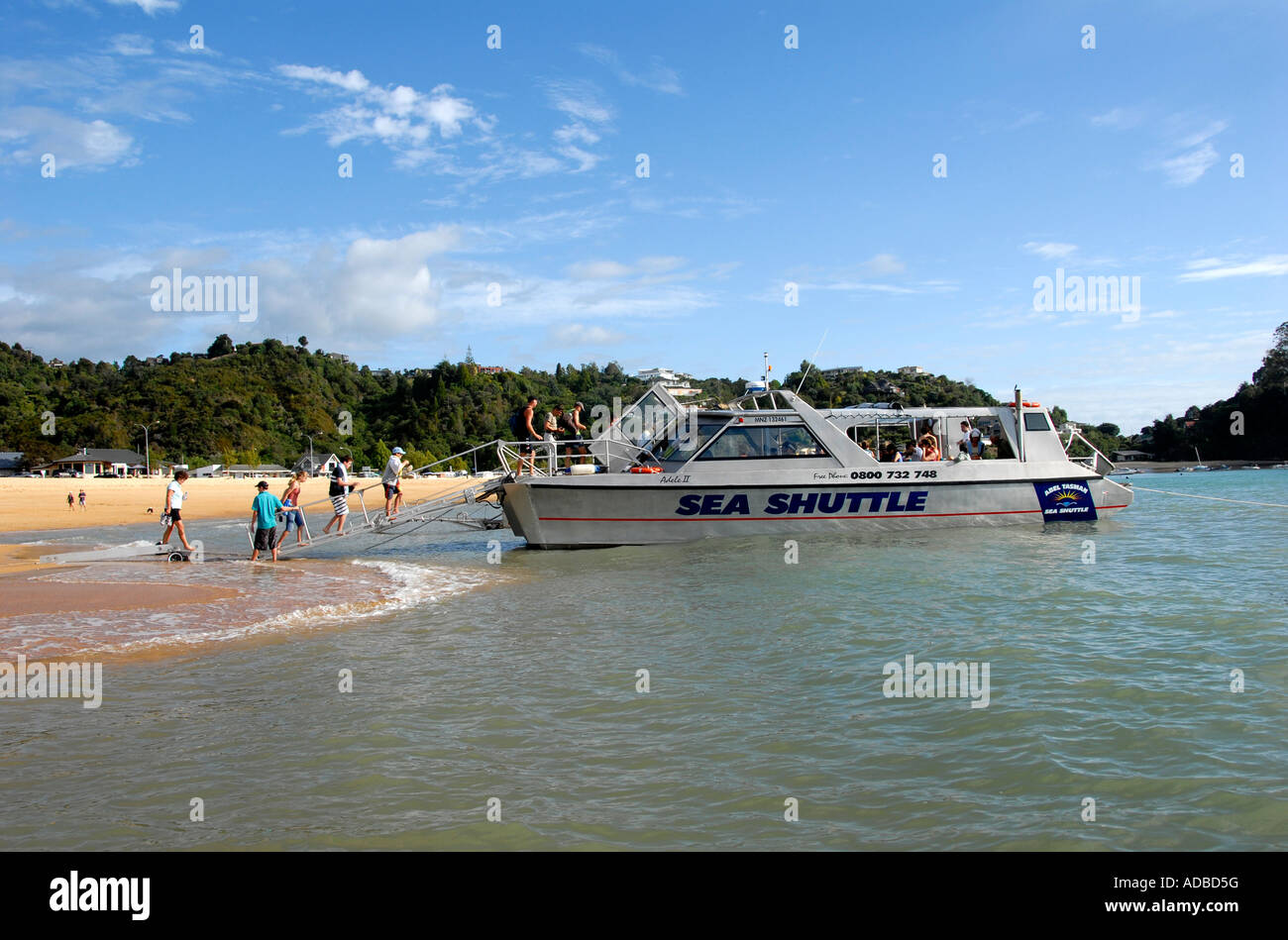 Boarding Sea Shuttle for Abel Tasman National Park South Island New ...