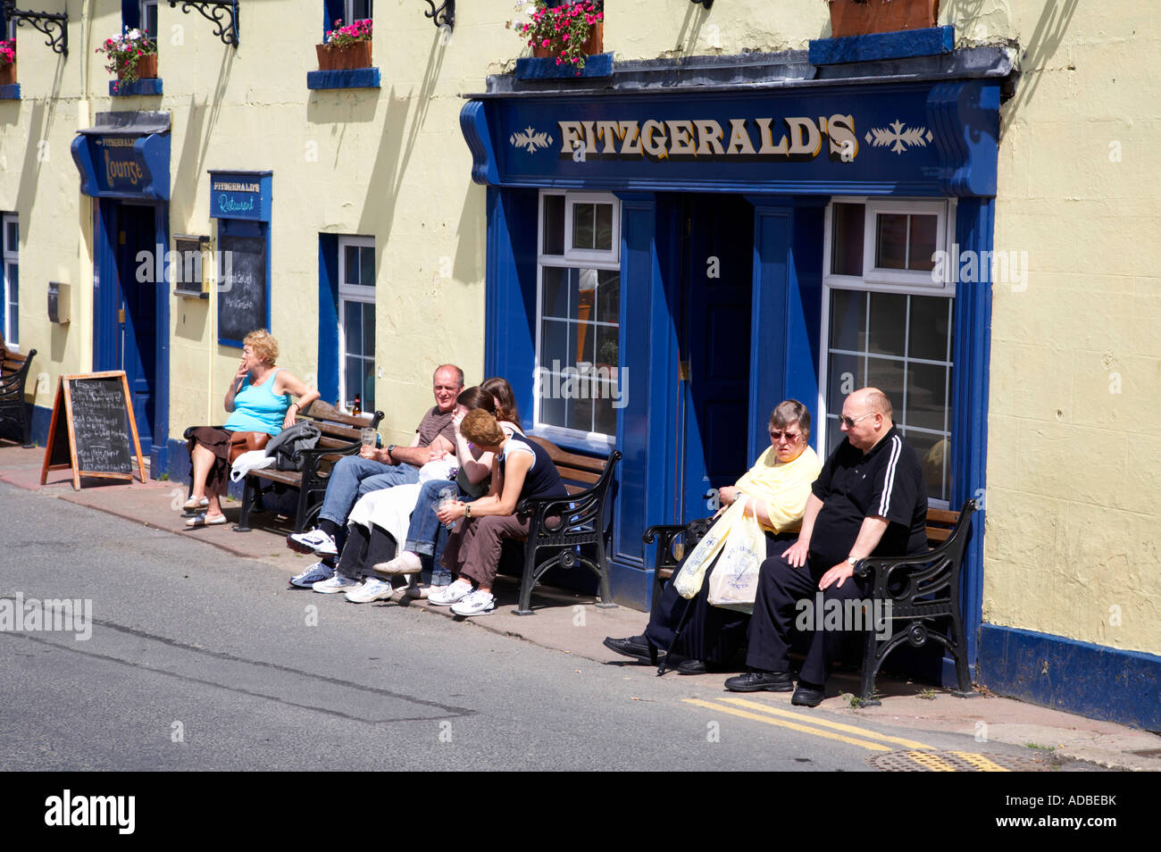 tourists outside fitzgeralds pub in the village of avoca from the tv ...