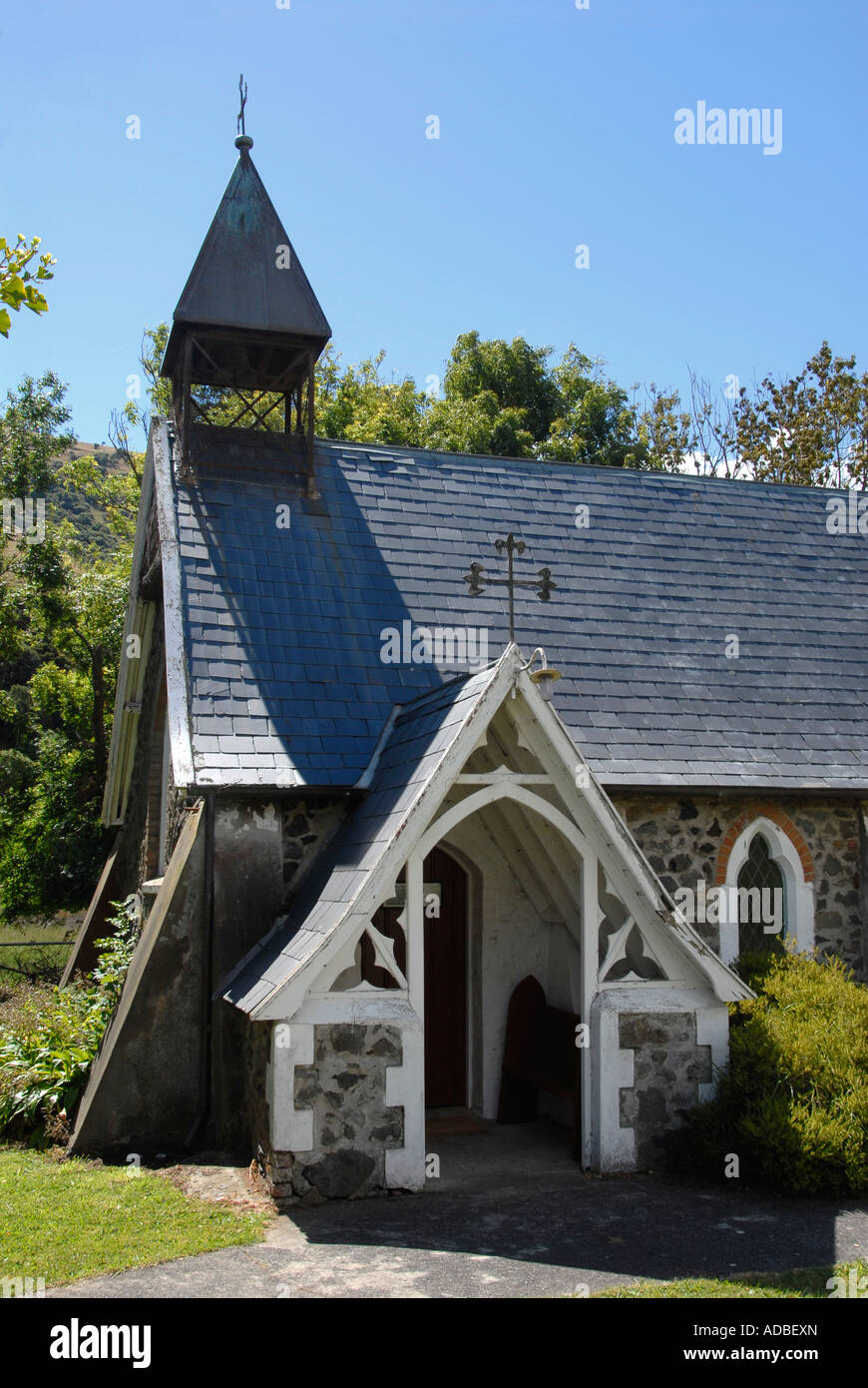 Okain's Bay Church Banks Peninsular South Island New Zealand Stock ...