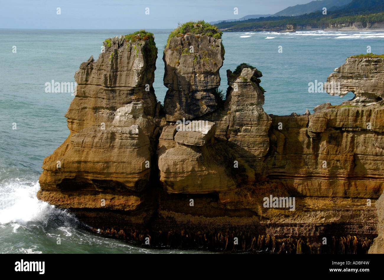 Rock formation near Pancake Rocks Punakaiki South Island New Zealand ...