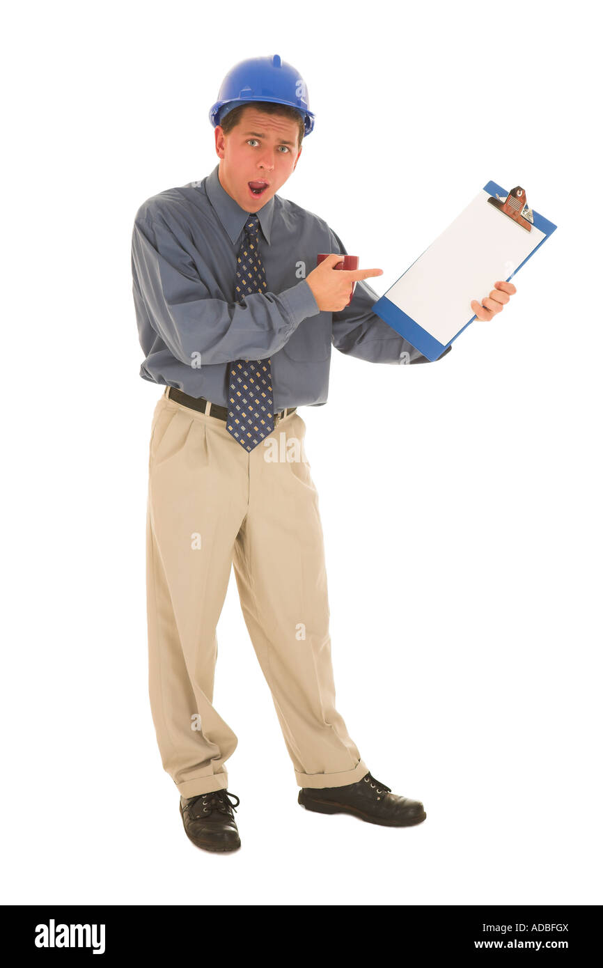 Businessman pointing clipboard Cut Out Stock Images & Pictures - Alamy