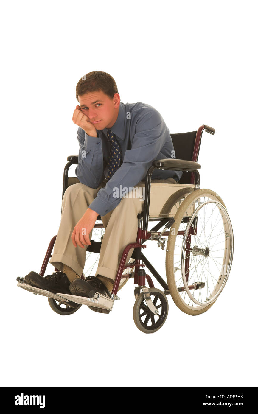 Man sitting in wheelchair Stock Photo - Alamy