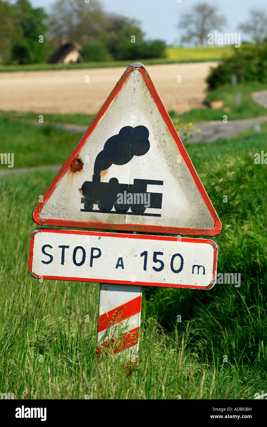 Road train sign hi-res stock photography and images - Alamy
