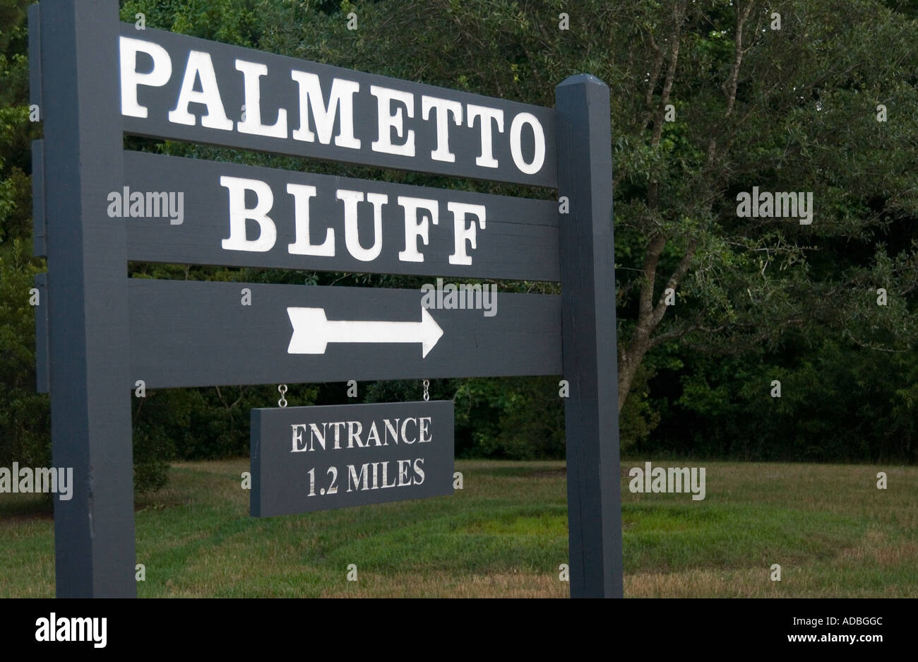 The Palmetto Bluff Sign Bluffton South Carolina USA Stock Photo - Alamy