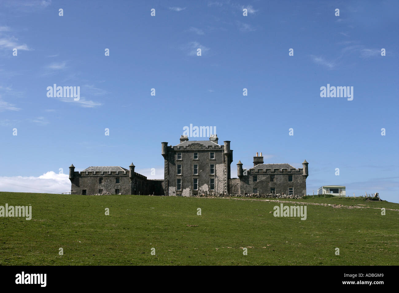 The new Breachacha Castle at Loch Breachacha Stock Photo - Alamy