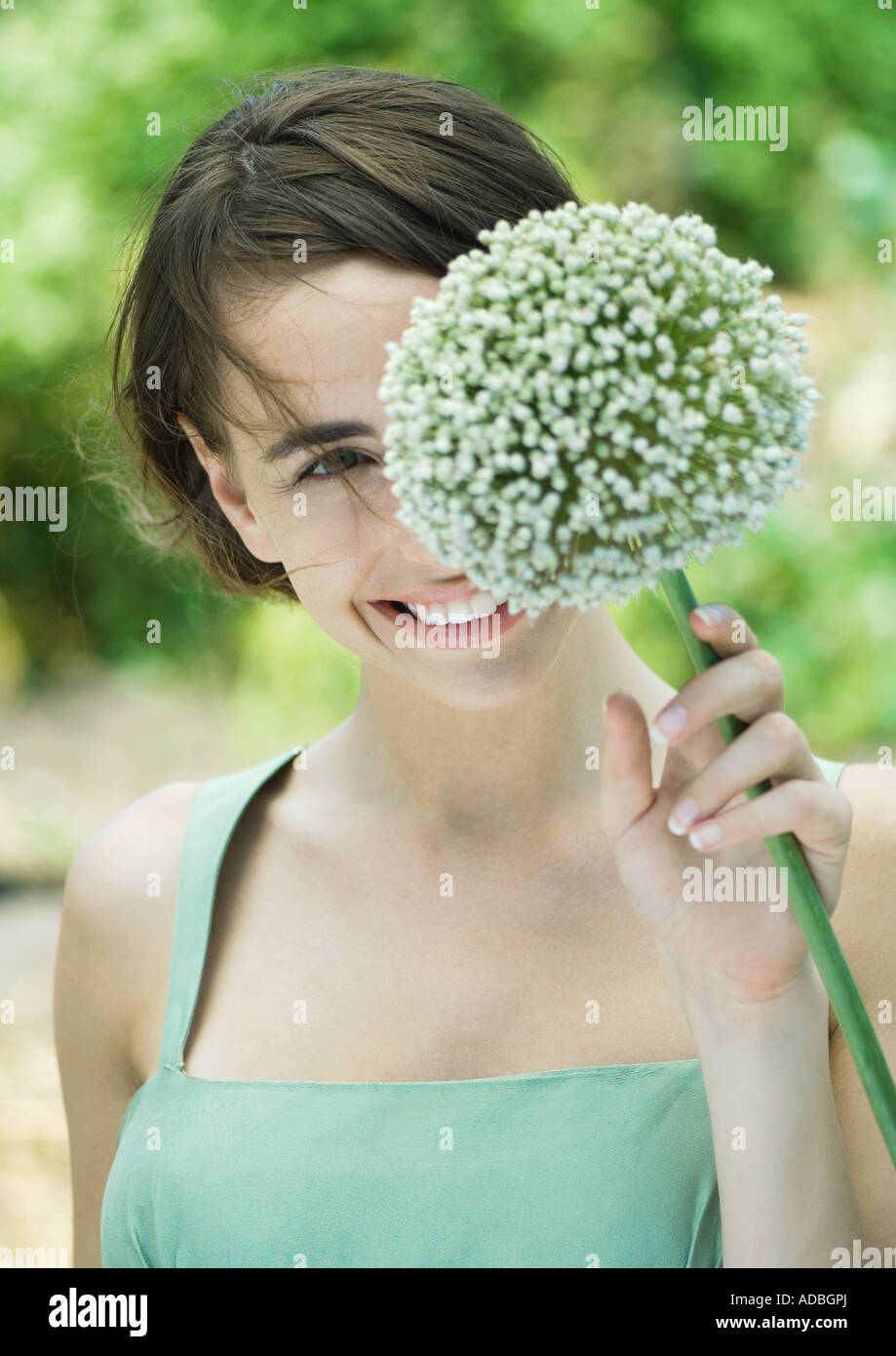 Woman face hidden flowers hi-res stock photography and images - Alamy