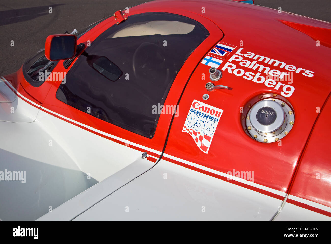 Closeup of a classic Canon Porsche race winning Le Mans car Stock Photo ...