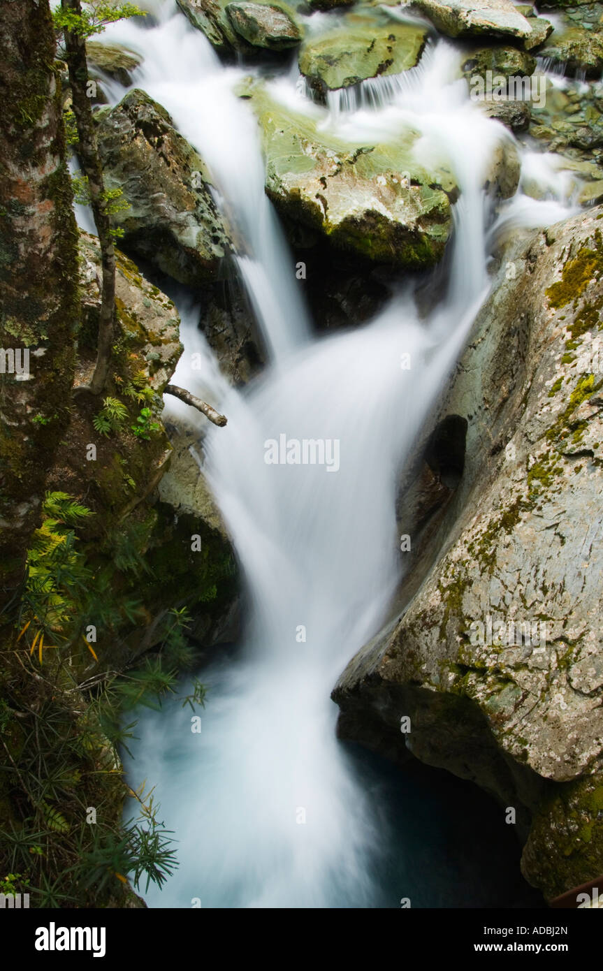 New Zealand South Island Earland Falls 174m on the Routeburn Track ...