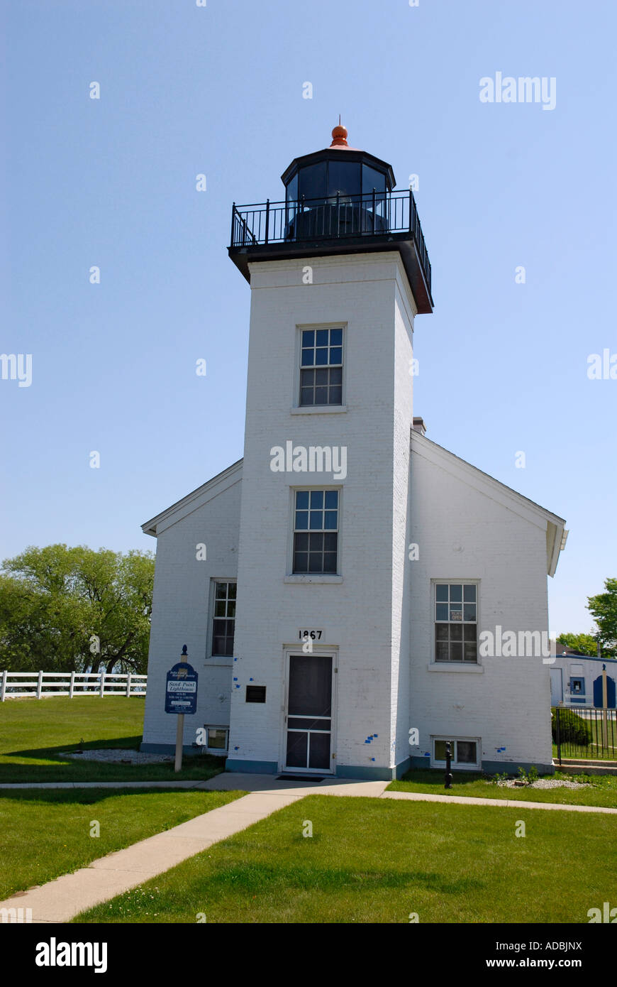 The Sand Point Lighthouse 1868 1938 at Escanaba upper peninsula ...
