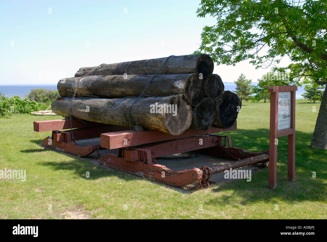 Logging Sleigh at Escanaba upper peninsula Michigan MI Stock Photo - Alamy