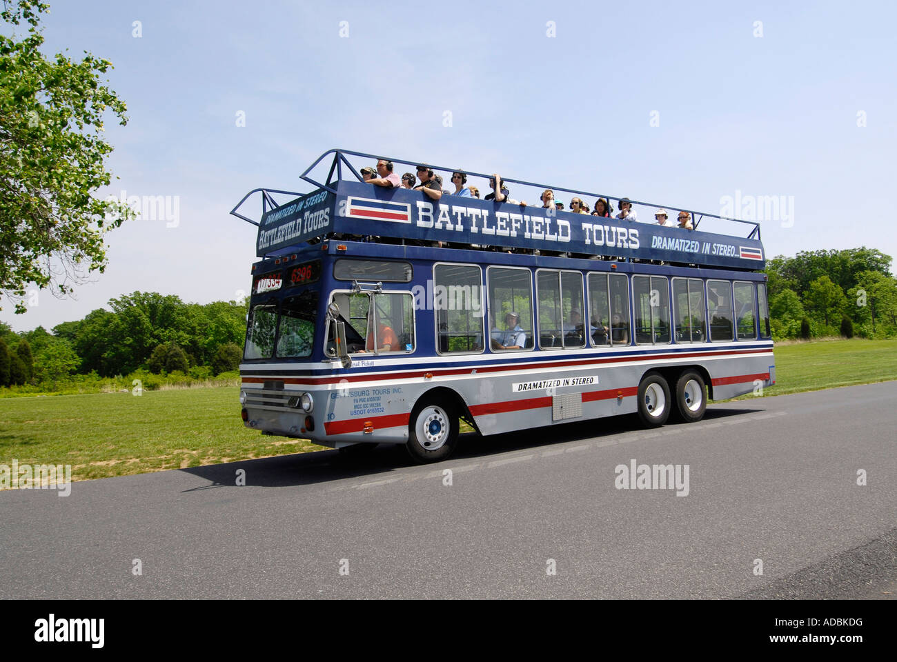 Battlefield tour bus on the Battlefield at the Gettysburg National ...