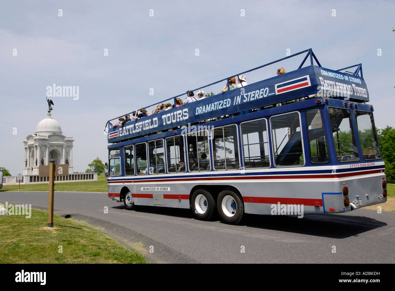 Battlefield tour bus on the Battlefield at the Gettysburg National ...