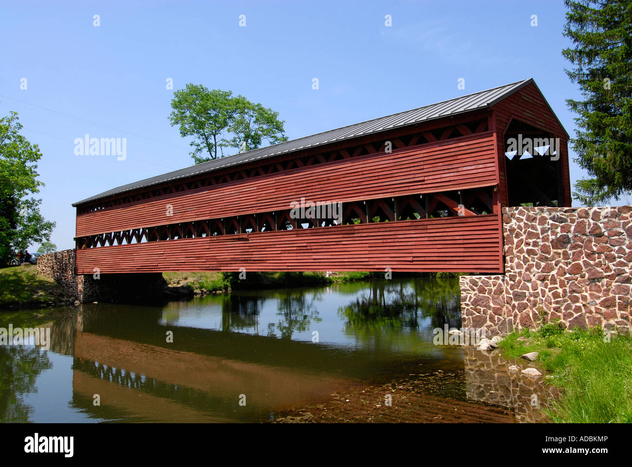 Sachs covered wooden bridge over Marsh Creek in Adams county Gettysburg ...