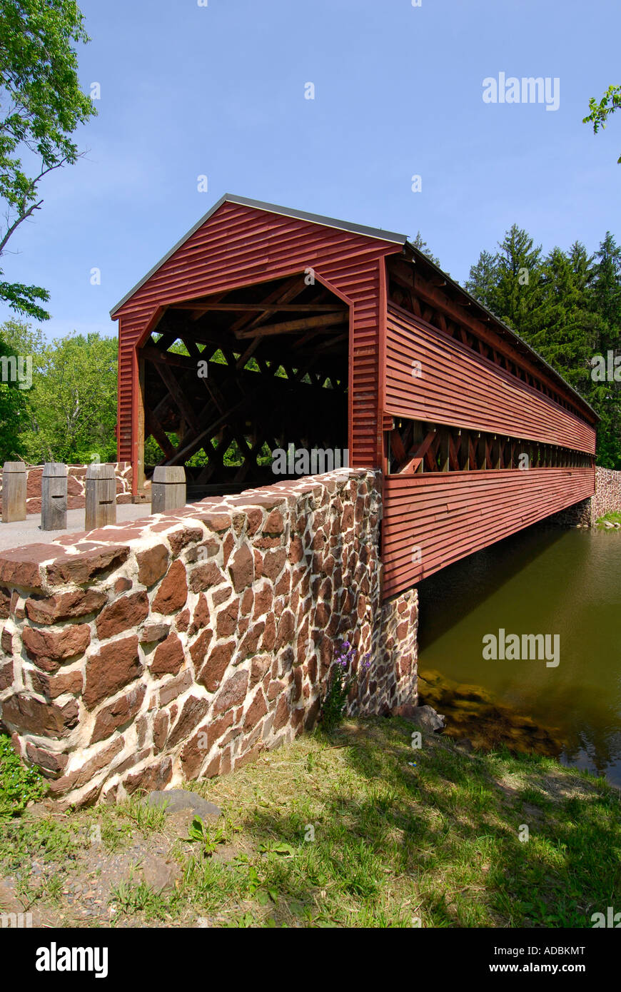 Sachs covered wooden bridge over Marsh Creek in Adams county Gettysburg ...
