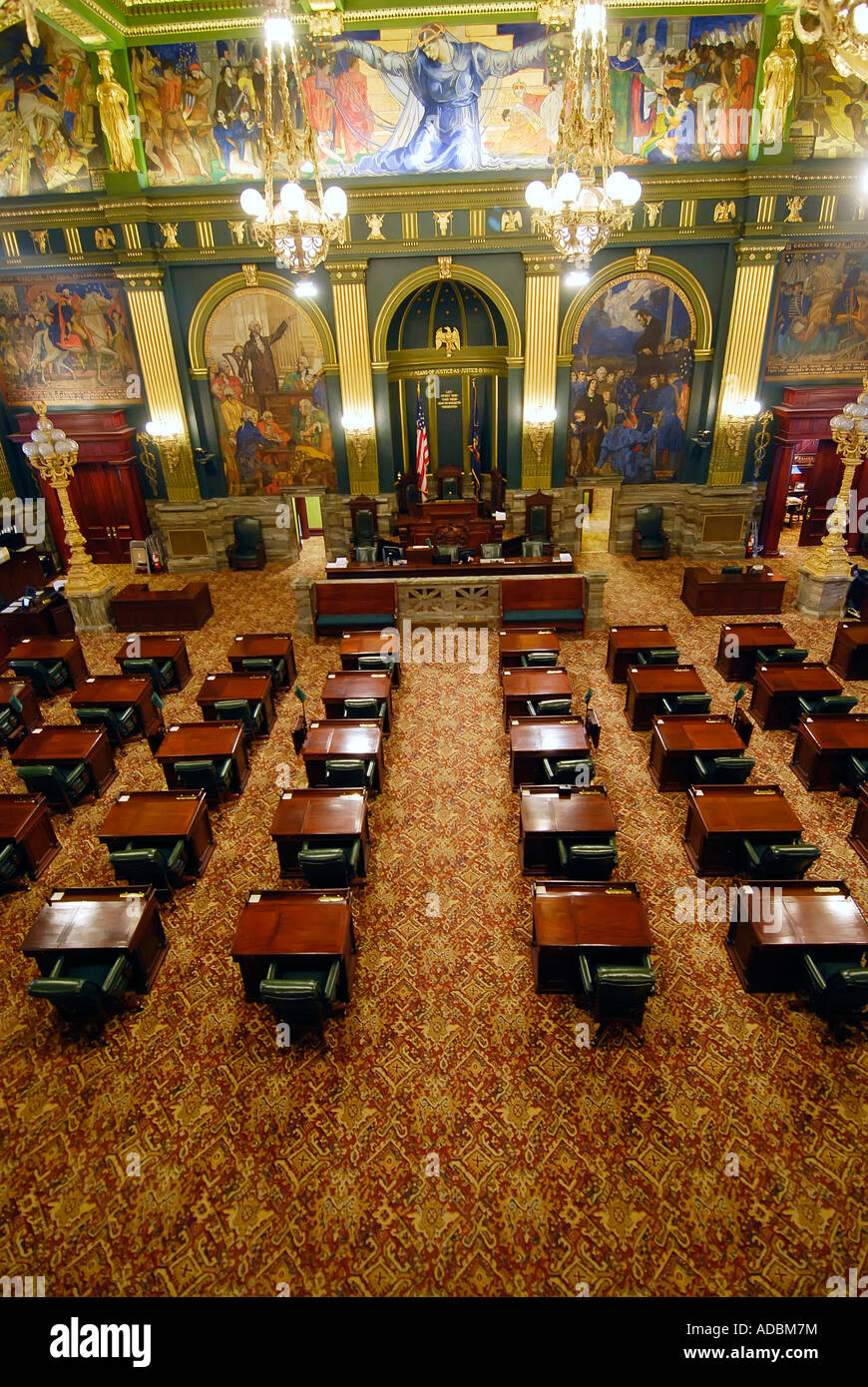Inside the Senate Chambers at The State Capitol Building at Harrisburg ...