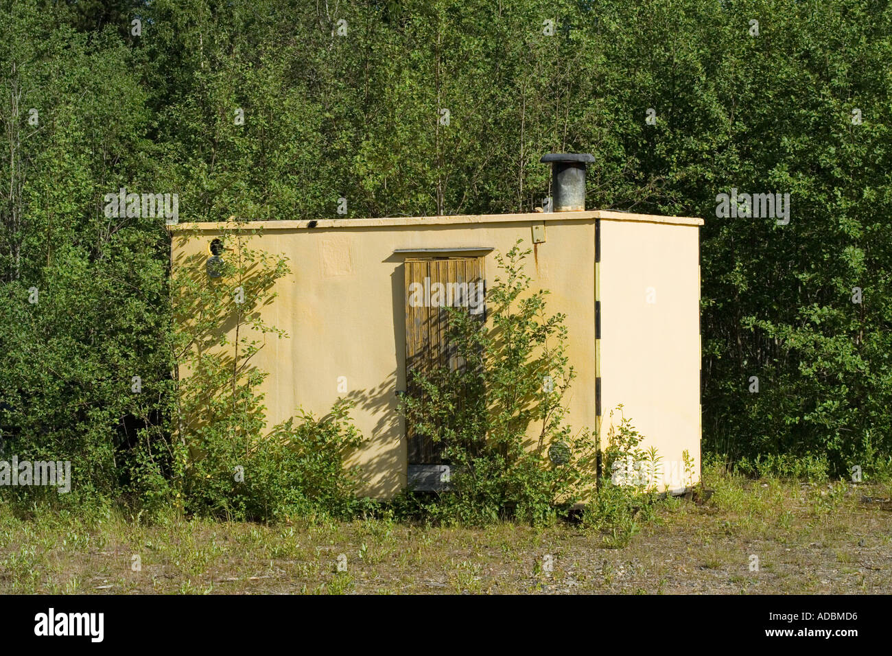 yellow hut in forest Stock Photo - Alamy