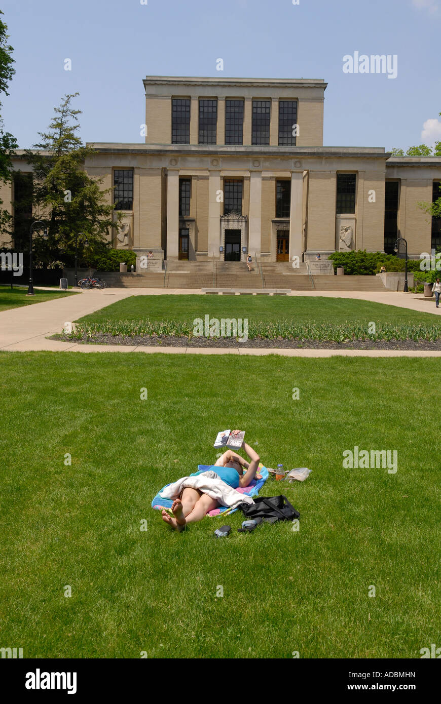 Female student studying at the Patee Library and Paterno Library ...