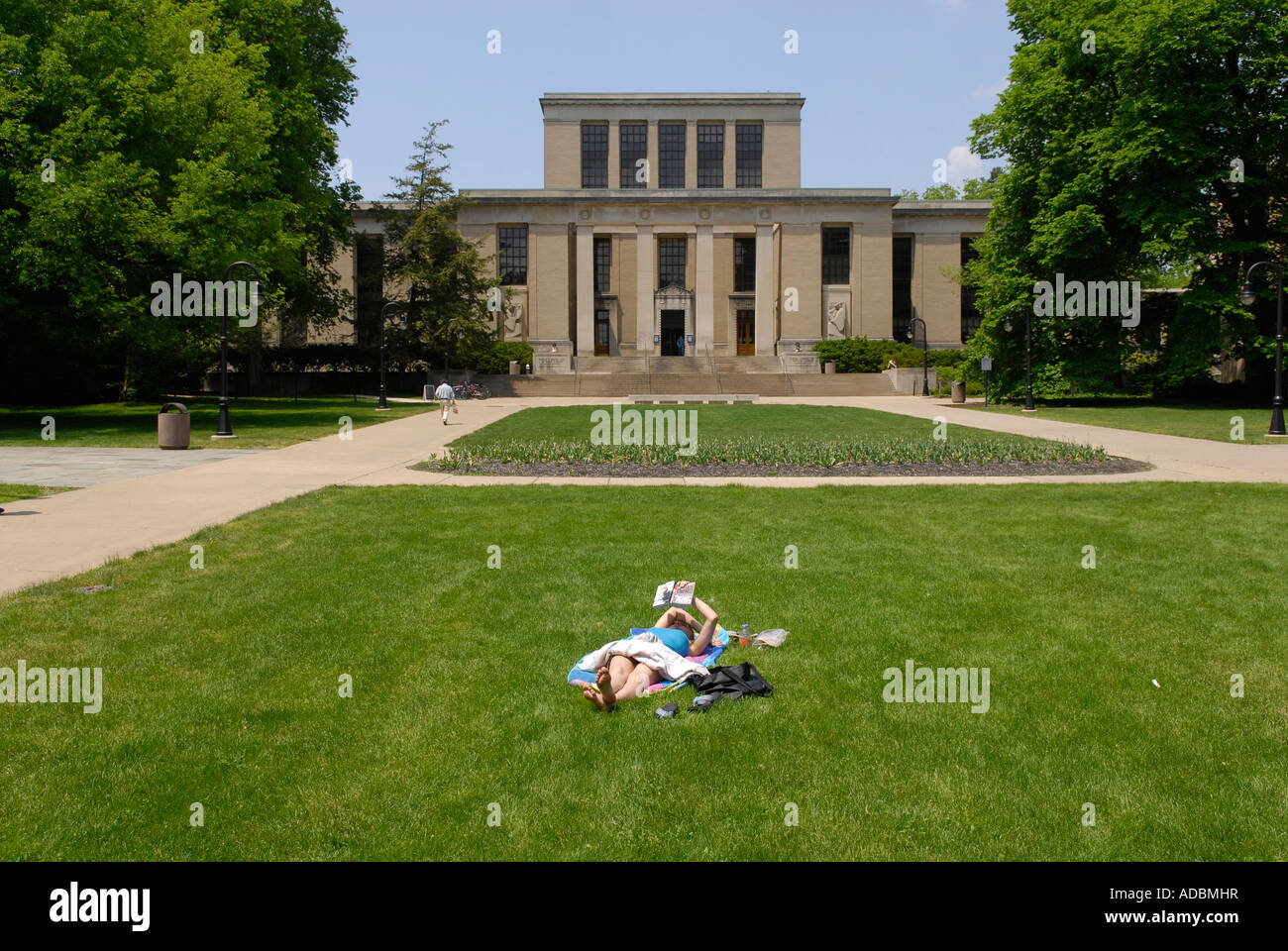 Female student studying at the Patee Library and Paterno Library ...