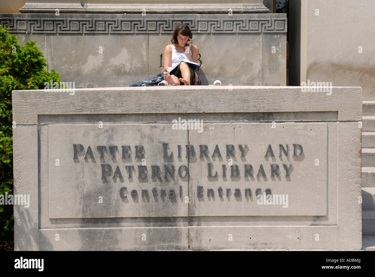 Female student studying at the Patee Library and Paterno Library ...