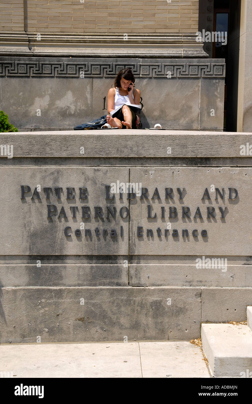 Female student studying at the Patee Library and Paterno Library ...