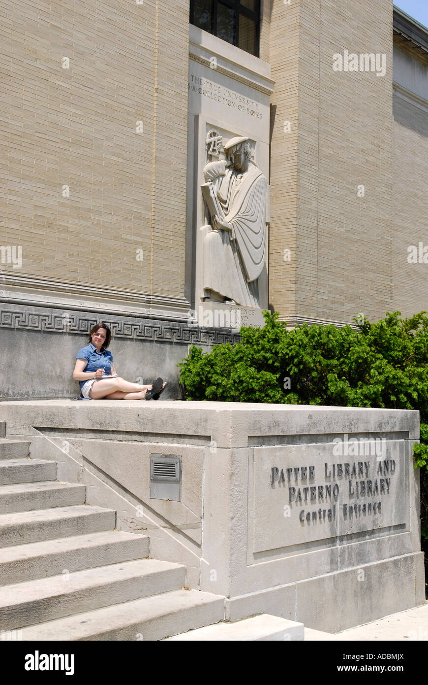 Female student studying at the Patee Library and Paterno Library ...