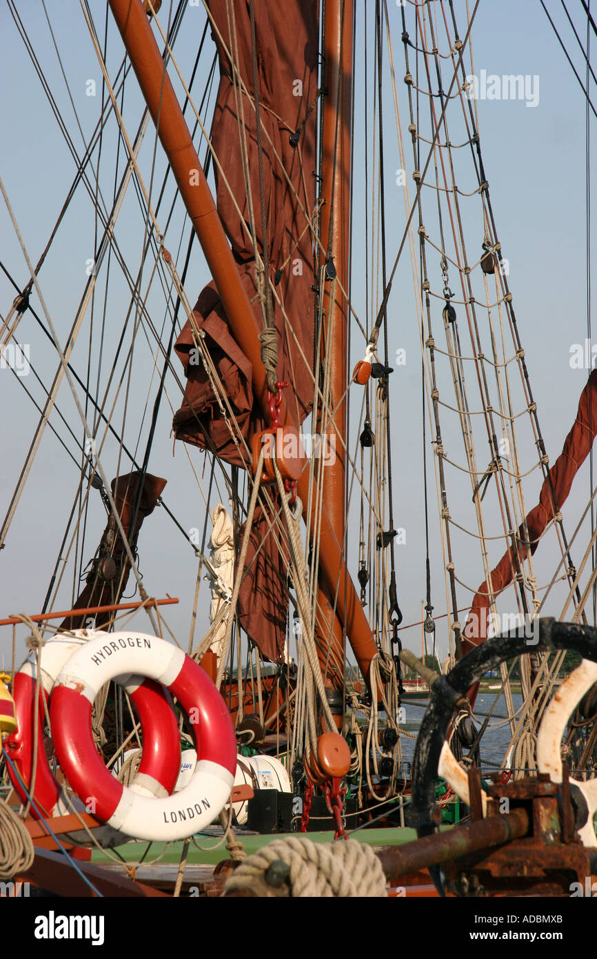 Hydrogen a Thames Barge moored at Maldon in Essex Stock Photo - Alamy