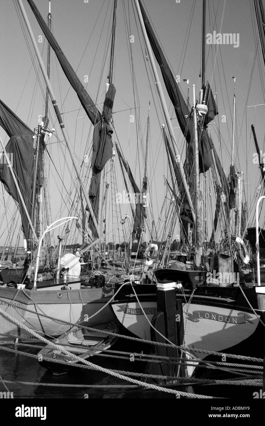 Thames barge detail Black and White Stock Photos & Images - Alamy