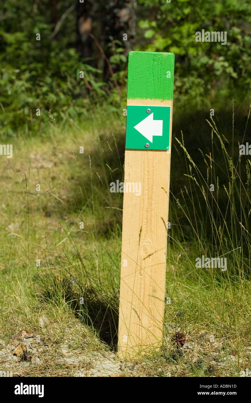 Nature path hiking route marker Stock Photo - Alamy