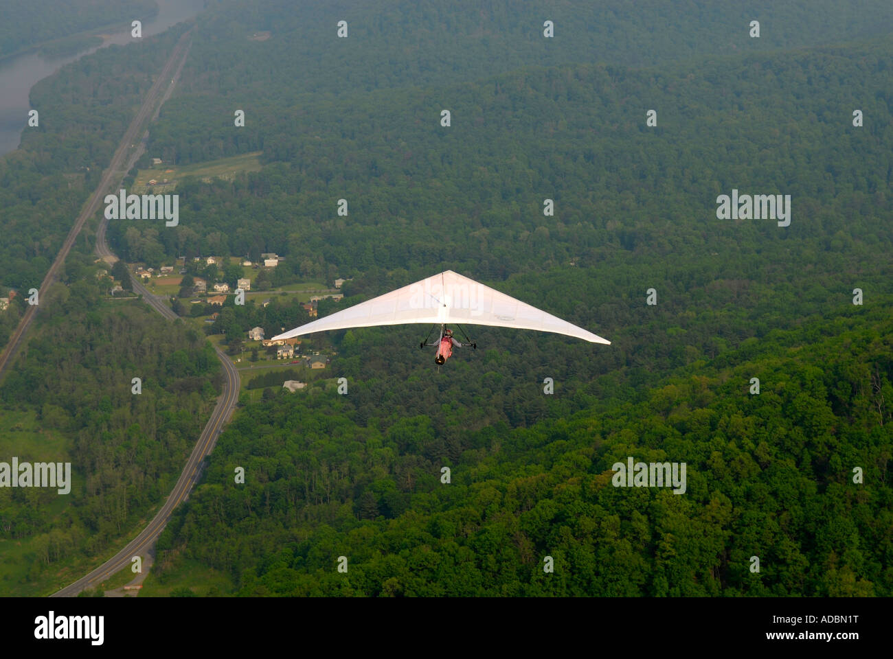 Hang gliding over the Susquehanna River at Hyner View State Park at ...