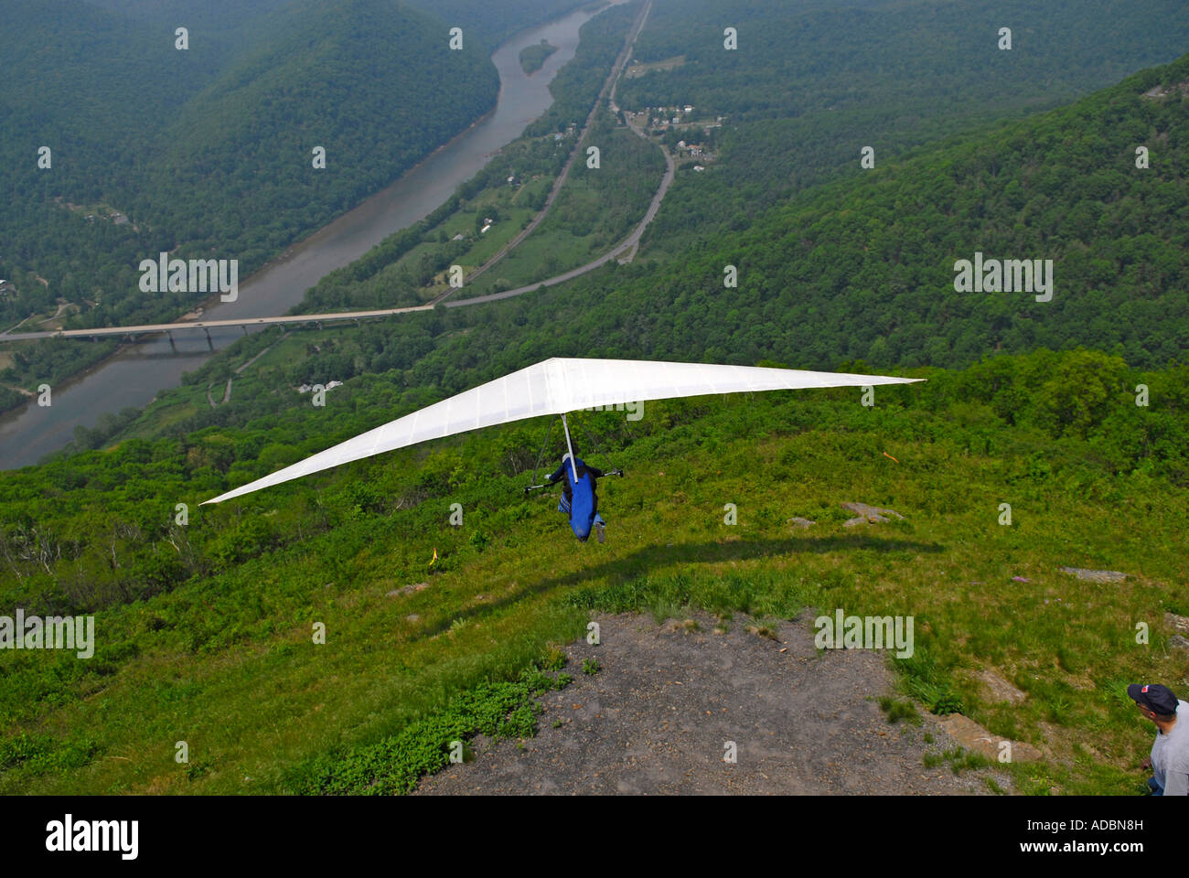 Hang gliding over the Susquehanna River at Hyner View State Park at ...