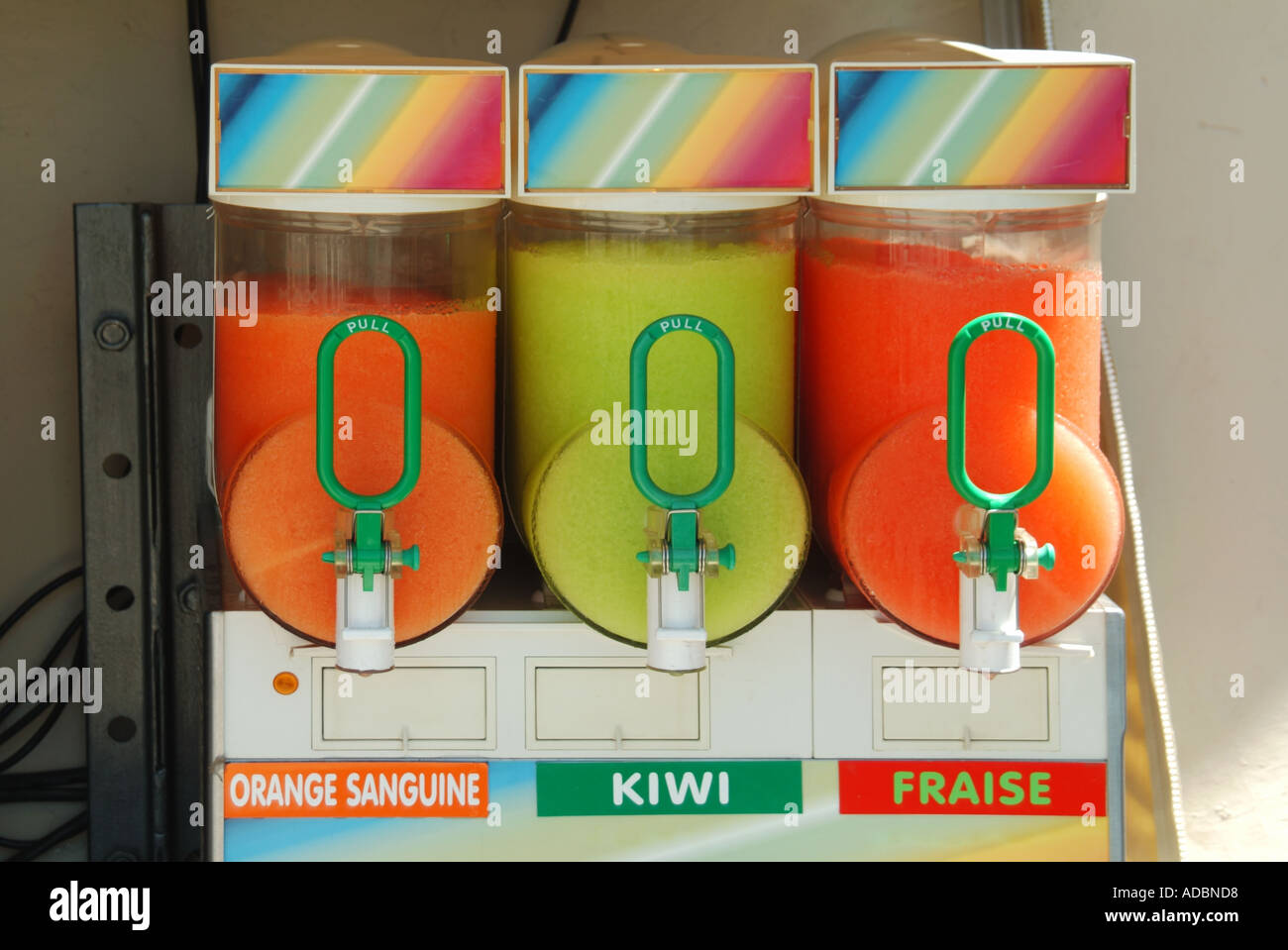 St Tropez slush drink dispenser in seafront refreshment stall Stock ...