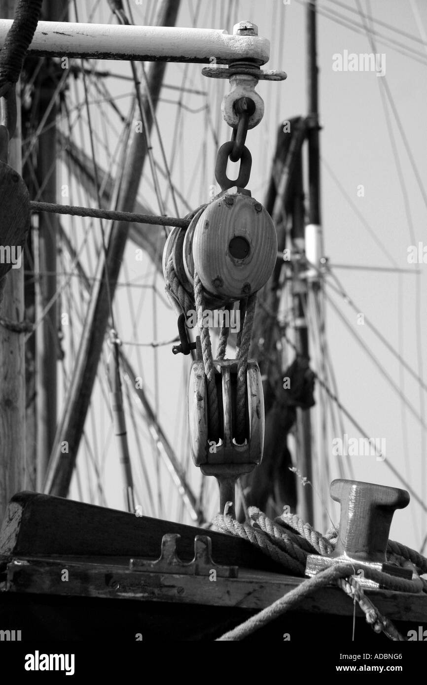 Thames barge detail Black and White Stock Photos & Images - Alamy
